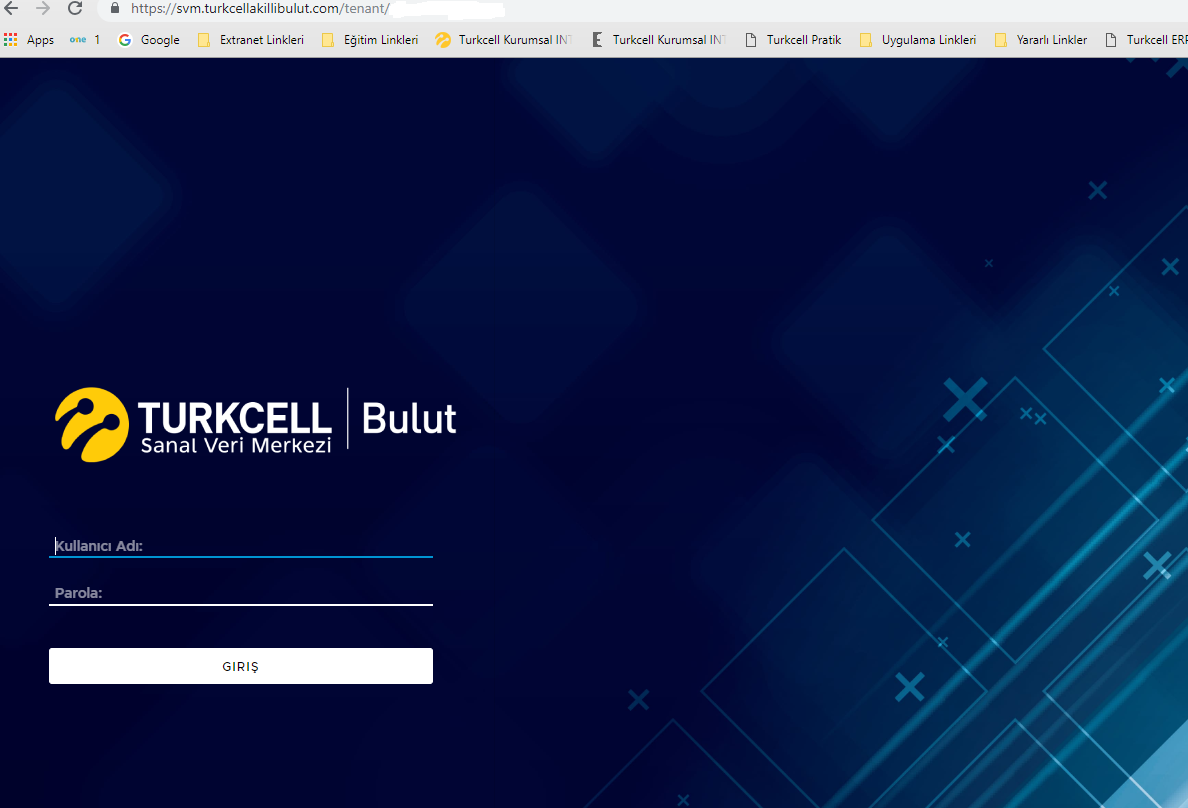 Panele Giriş | Turkcell Bulut | Turkcell Bulut Dokümantasyon Merkezi